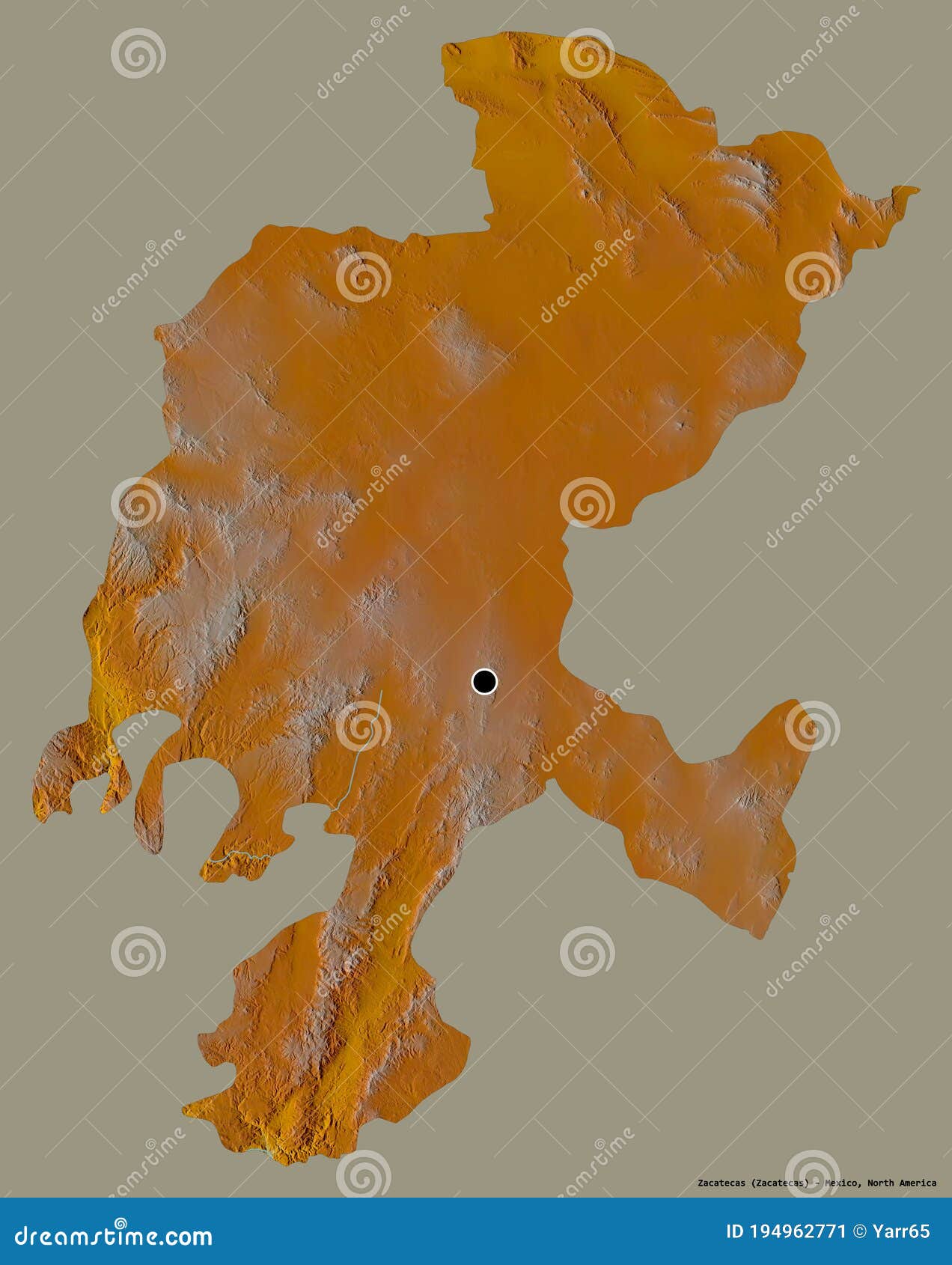 Zacatecas, State of Mexico, on Solid. Relief Stock Illustration ...