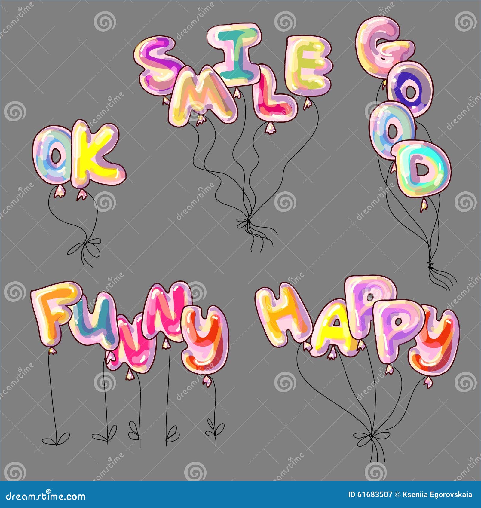 Shaped balloons word stock vector. Illustration of element - 61683507