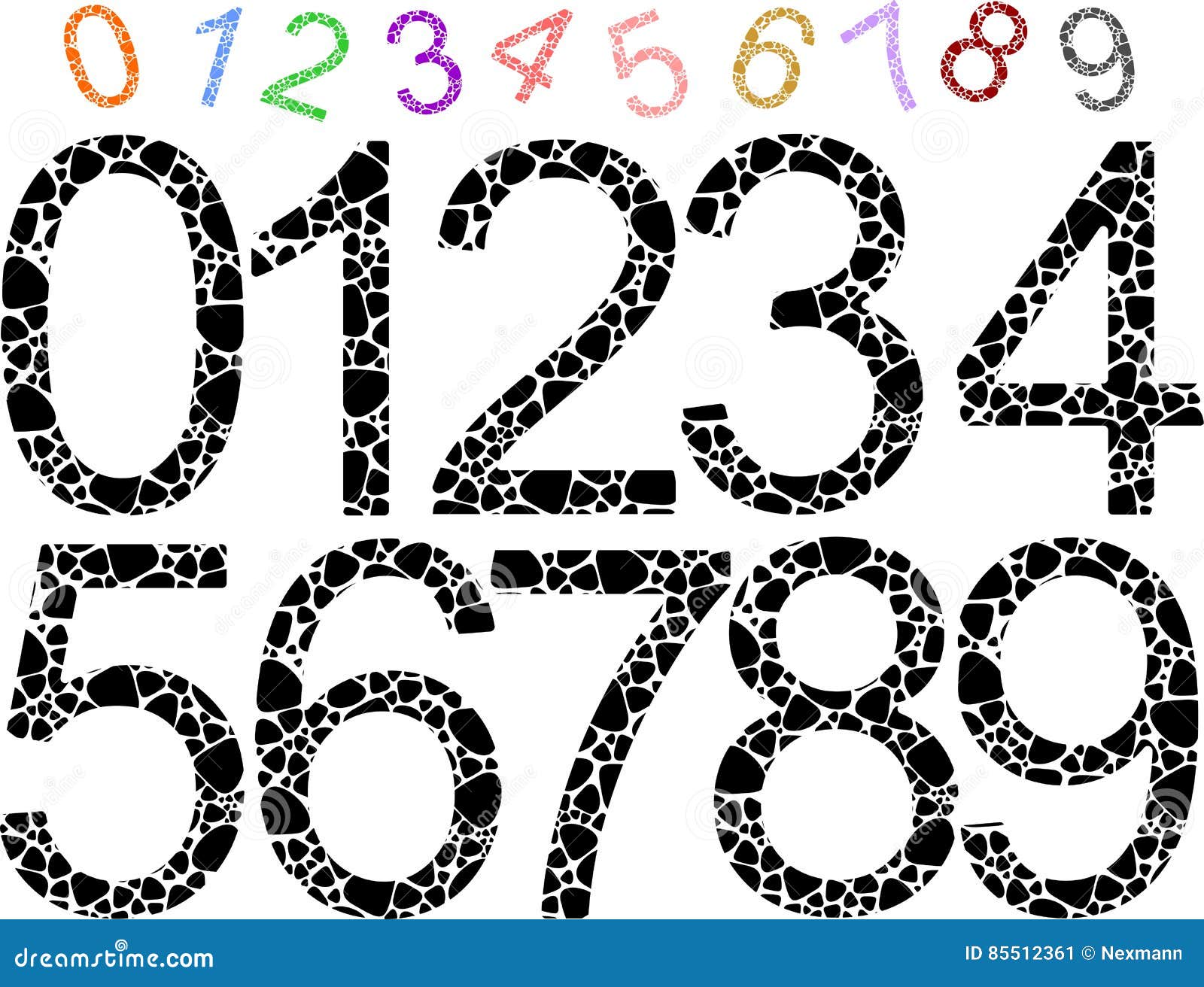 Shaped colored numbers stock illustration. Illustration of bright ...