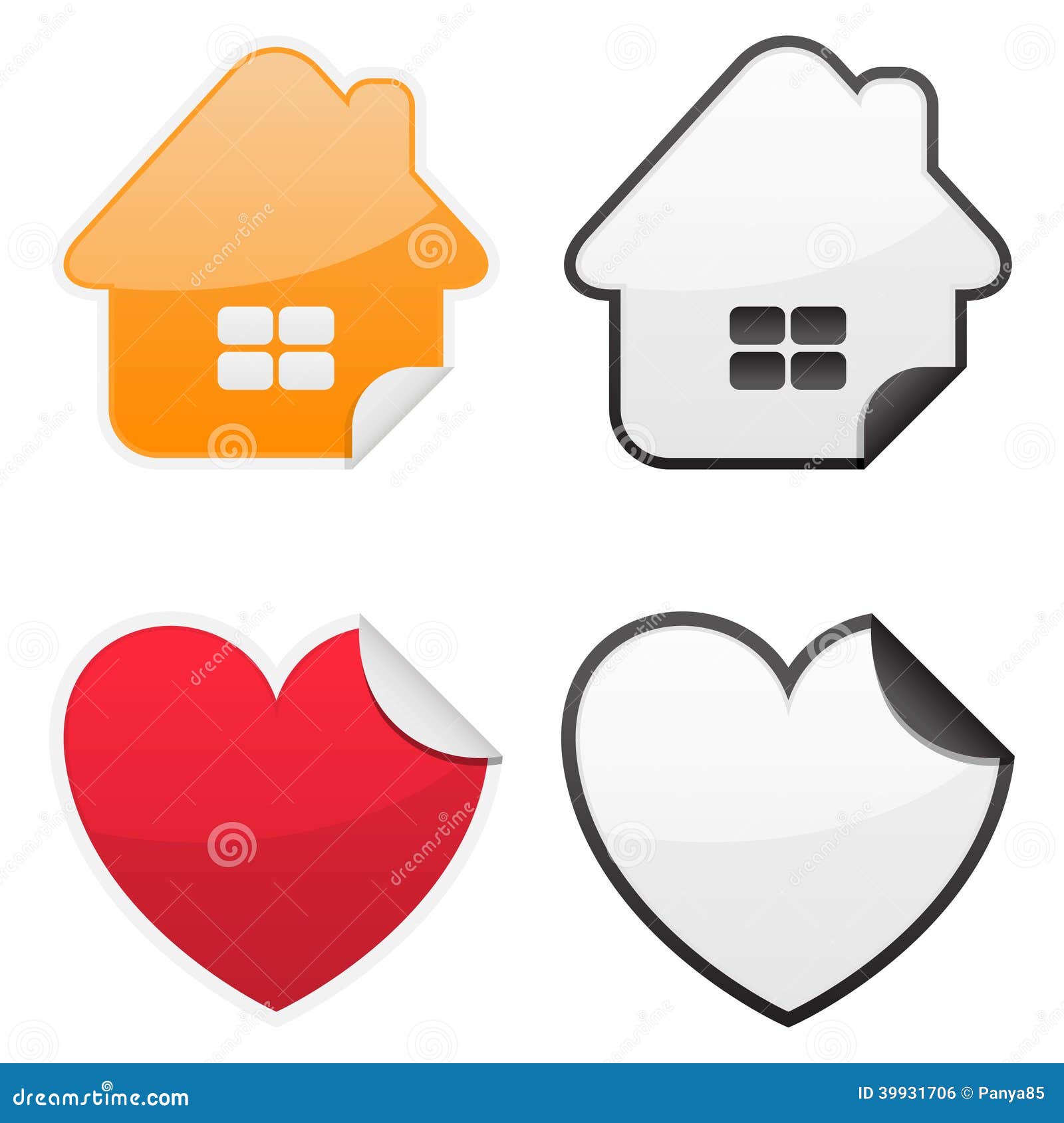 Shaped Glossy Stickers stock vector. Illustration of black - 39931706