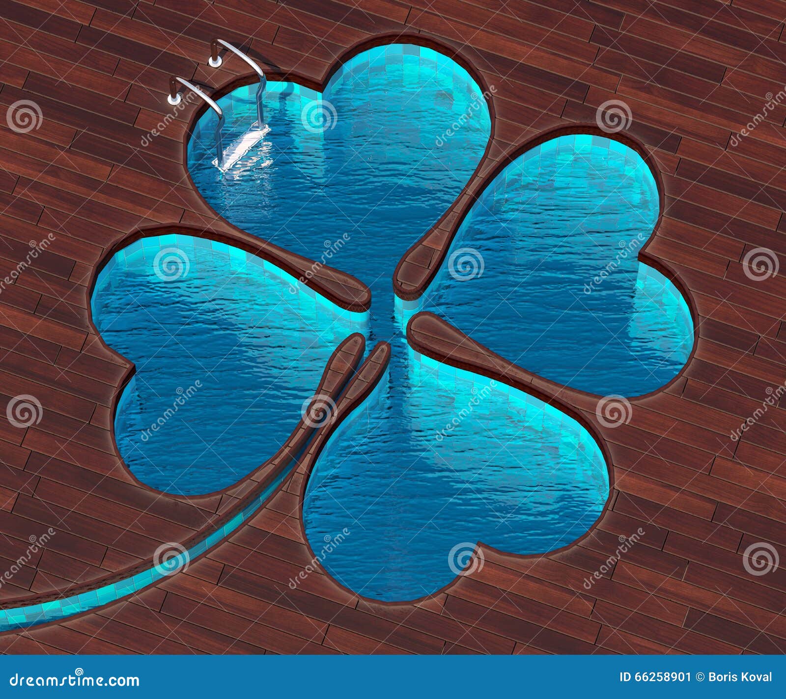 Shaped pool clover stock illustration. Illustration of deep - 66258901