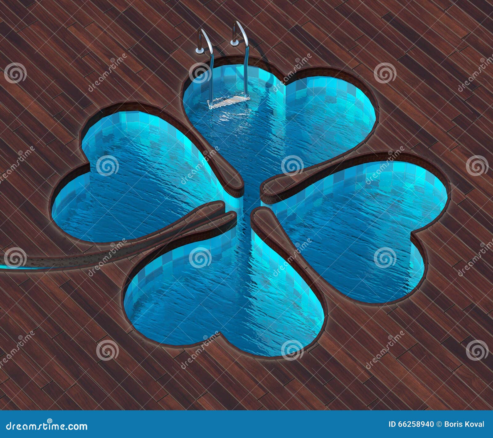 Shaped pool clover stock illustration. Illustration of green - 66258940