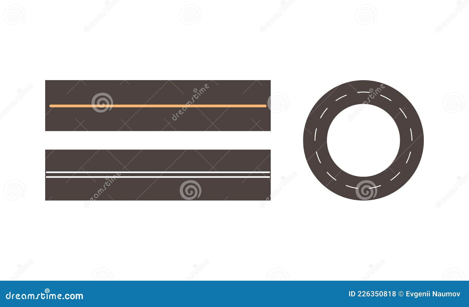 Shaped Road As Wide Way Surface for Vehicle Vector Set Stock Vector ...