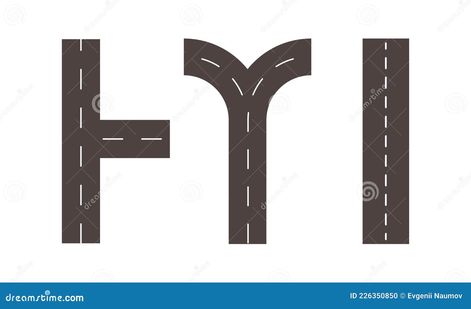 Shaped Road As Wide Way Surface for Vehicle Vector Set Stock Vector ...