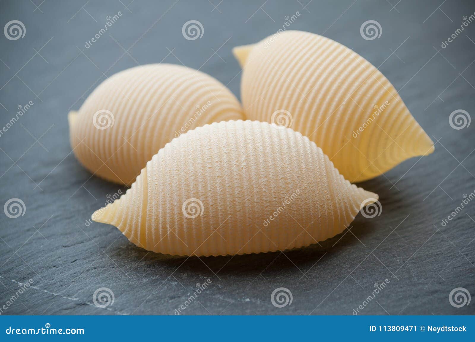 Shaped Seashell Pasta on Chalkboard Background Stock Image - Image of ...