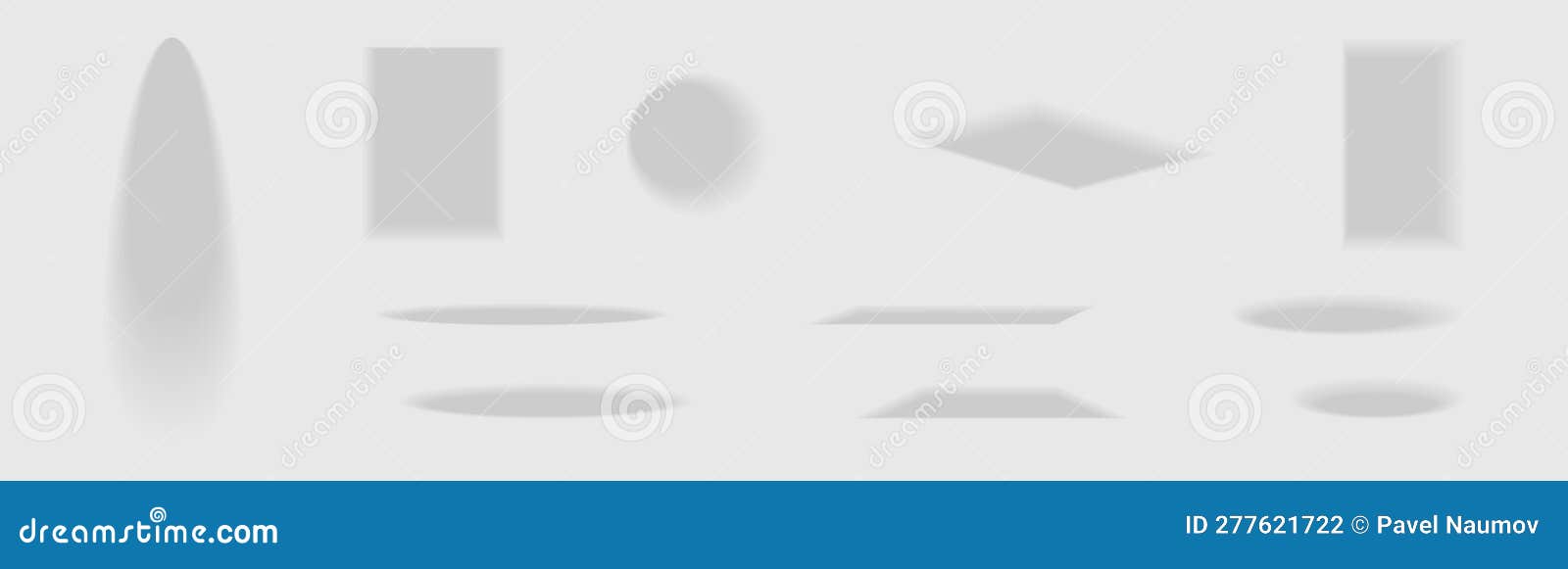 Shaped Shadow Effects and Shades Falling from Objects on Floor Vector ...