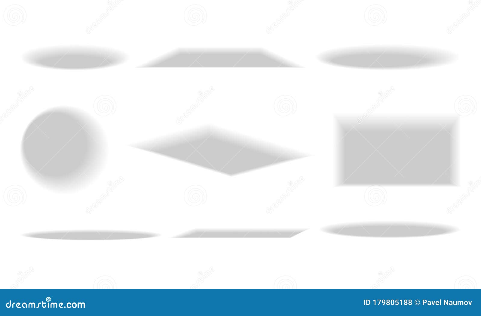 Shaped Shadows Isolated on White Background Vector Set Stock Vector ...
