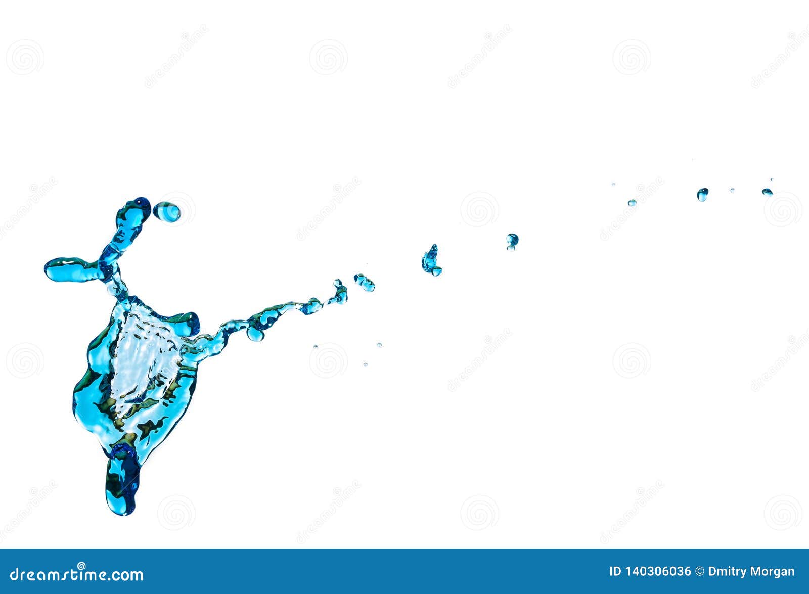 Shapeless Blue Water Splash Isolated Over Pure White Background Stock ...