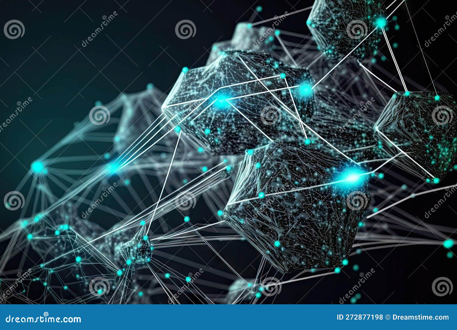 Shapeless Illuminated Cyberspace Figure As 3D Render Abstract Geometric ...