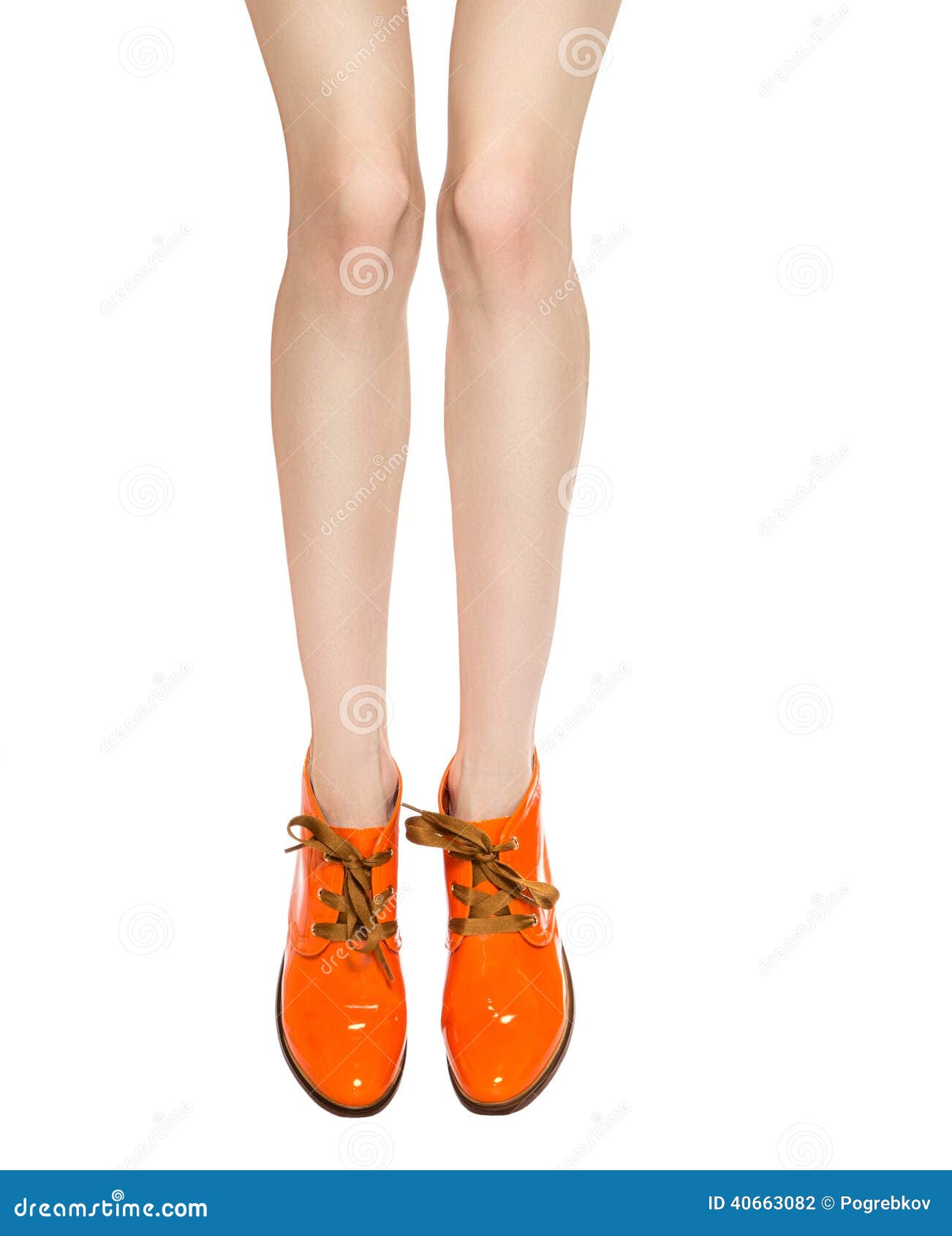 Shapely Female Legs in Orange Boots Stock Photo - Image of vernal, demi ...