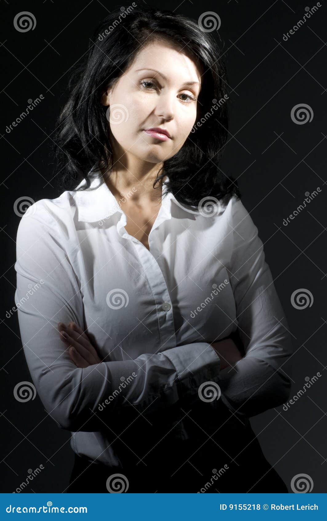 Shapely Pretty Young Woman Smiling with Attitude Stock Photo - Image of ...