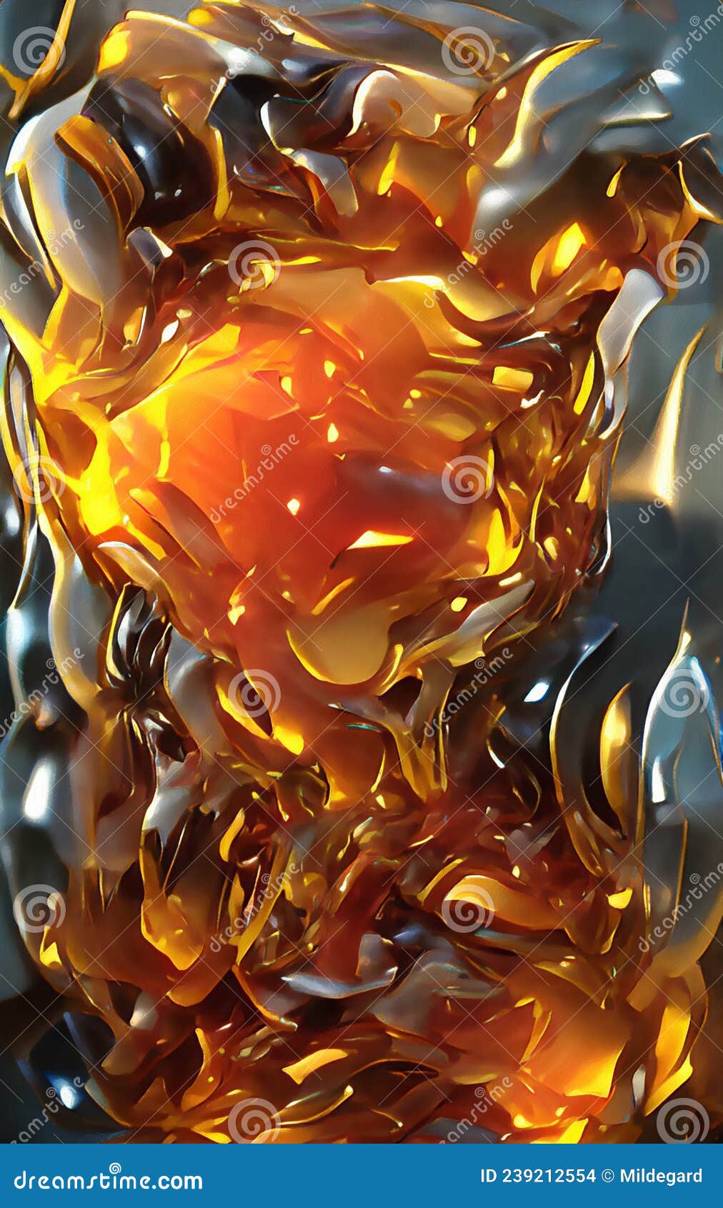 Shapes of Amber - Abstract Digital Art Stock Illustration ...