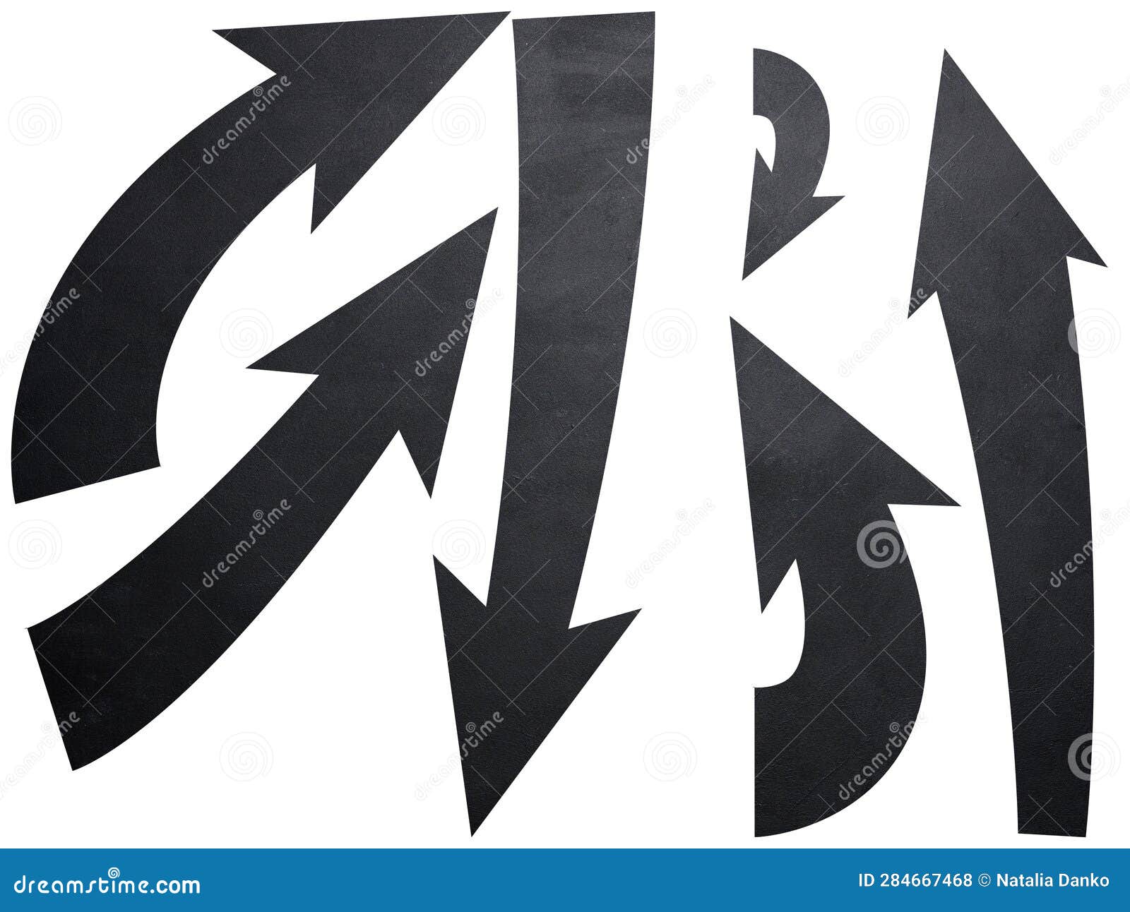 Shapes of Black Arrows in Different Directions Stock Photo - Image of ...