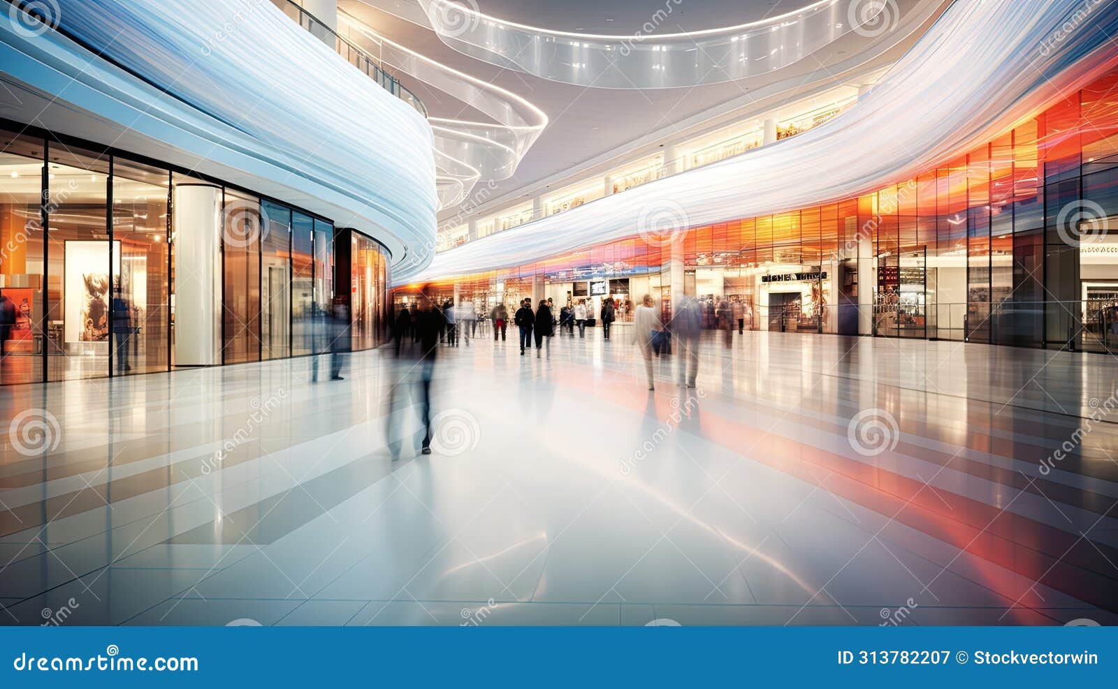 Shapes Blurred Shopping Mall Interior Stock Illustration - Illustration ...