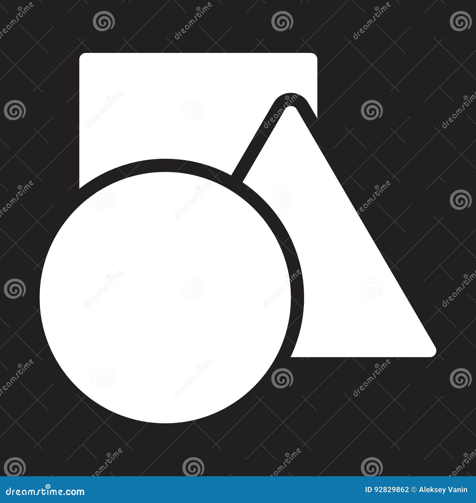 Shapes - Circle, Square, Triangle Icon, Vector Illustration. Stock ...