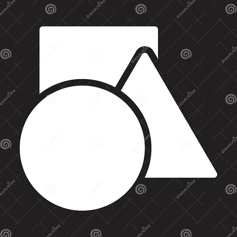 Shapes - Circle, Square, Triangle Icon, Vector Illustration. Stock ...