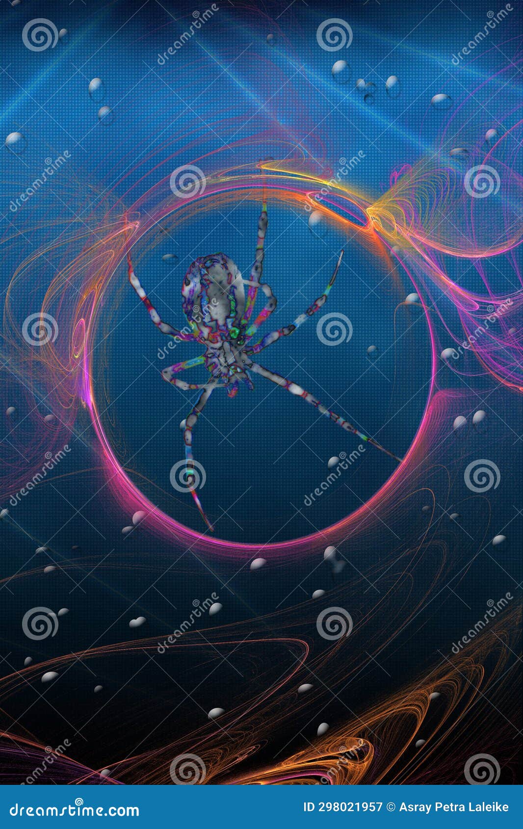 Shapes and Colors, Abstract Computer Art, Spider in a Circle Stock ...