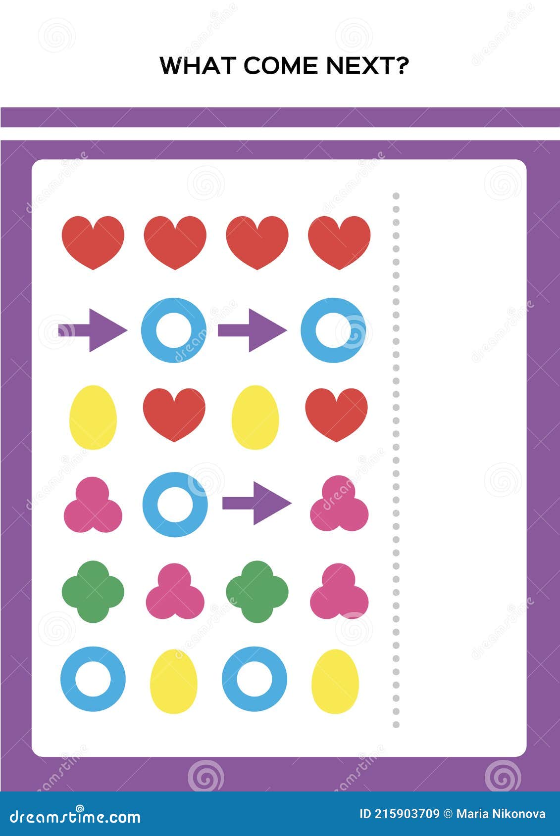 Completing The Pattern Educational Game For Preschool Children Vector ...