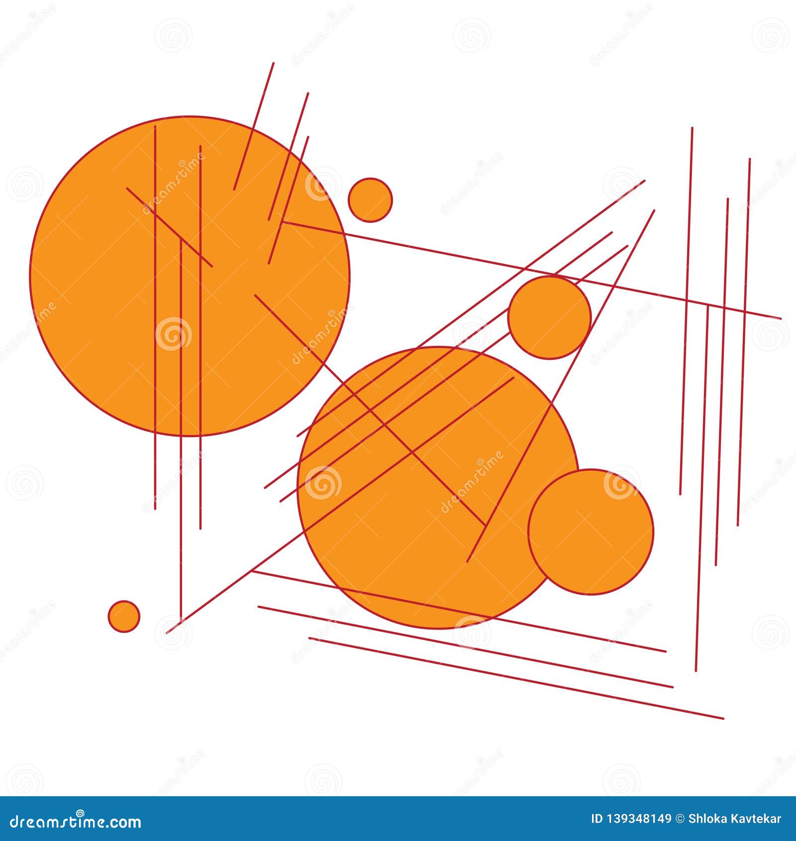 Shapes coming together - 4 stock illustration. Illustration of orange ...