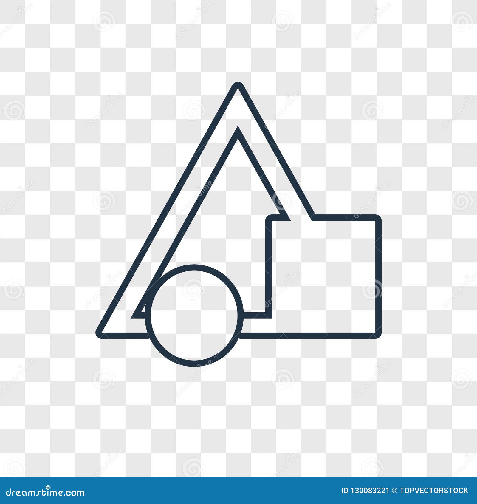 Shapes Concept Vector Linear Icon Isolated on Transparent Background ...