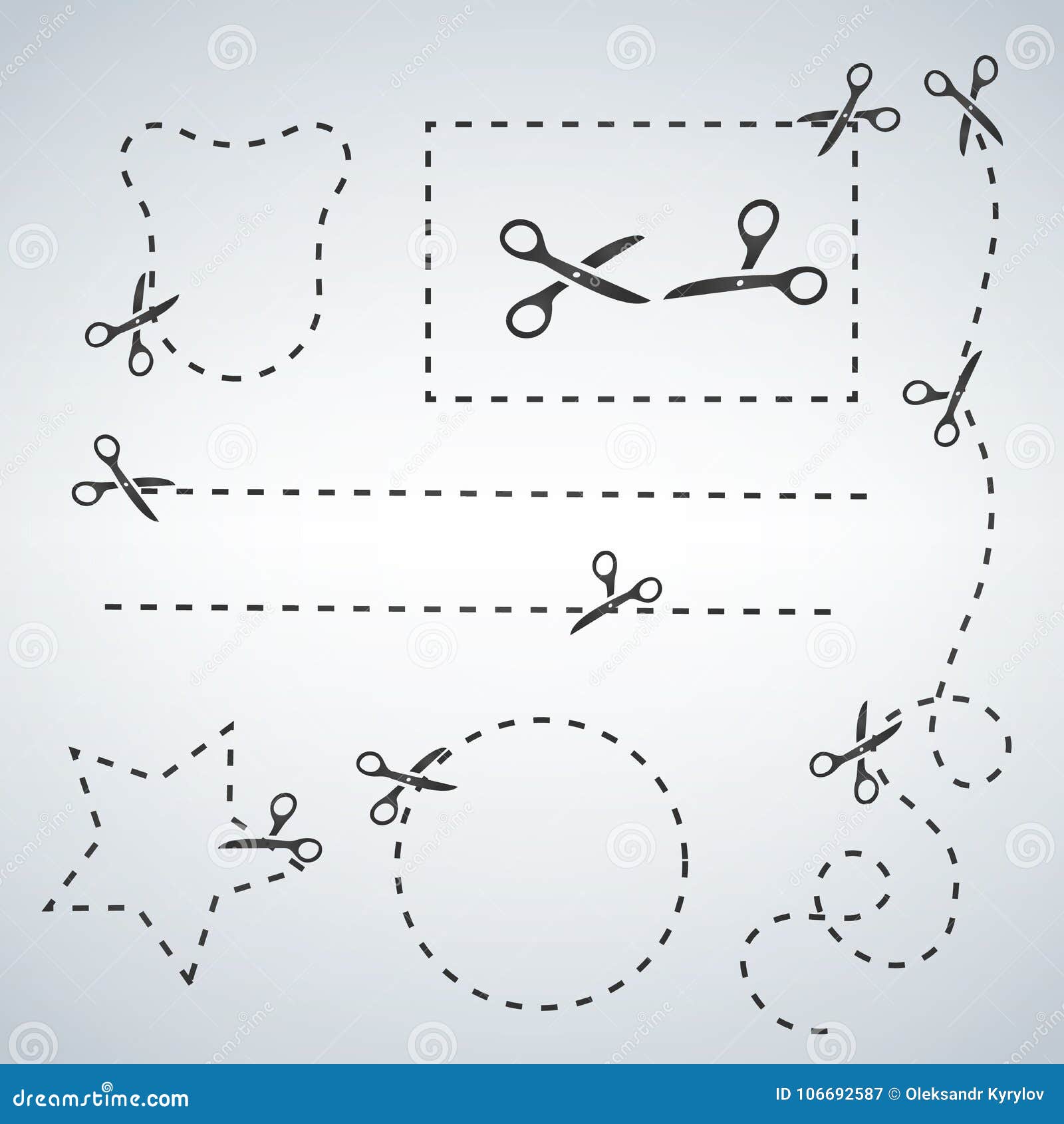 Shapes Cut Out by Scissors. Stock Illustration - Illustration of object ...