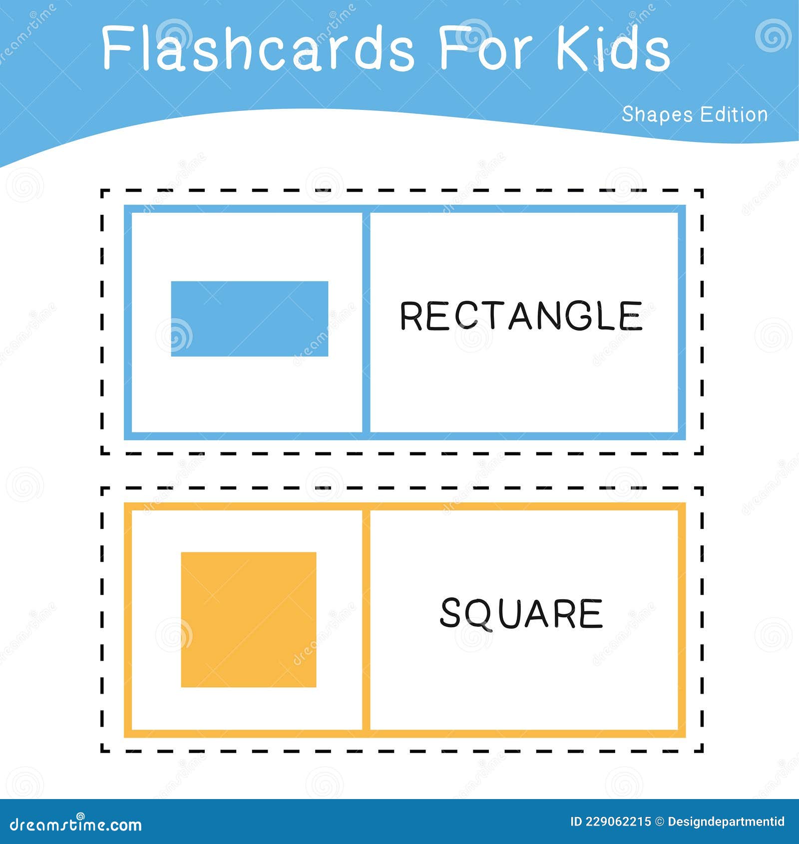Vector Set of Shapes Flashcards Stock Vector - Illustration of ...