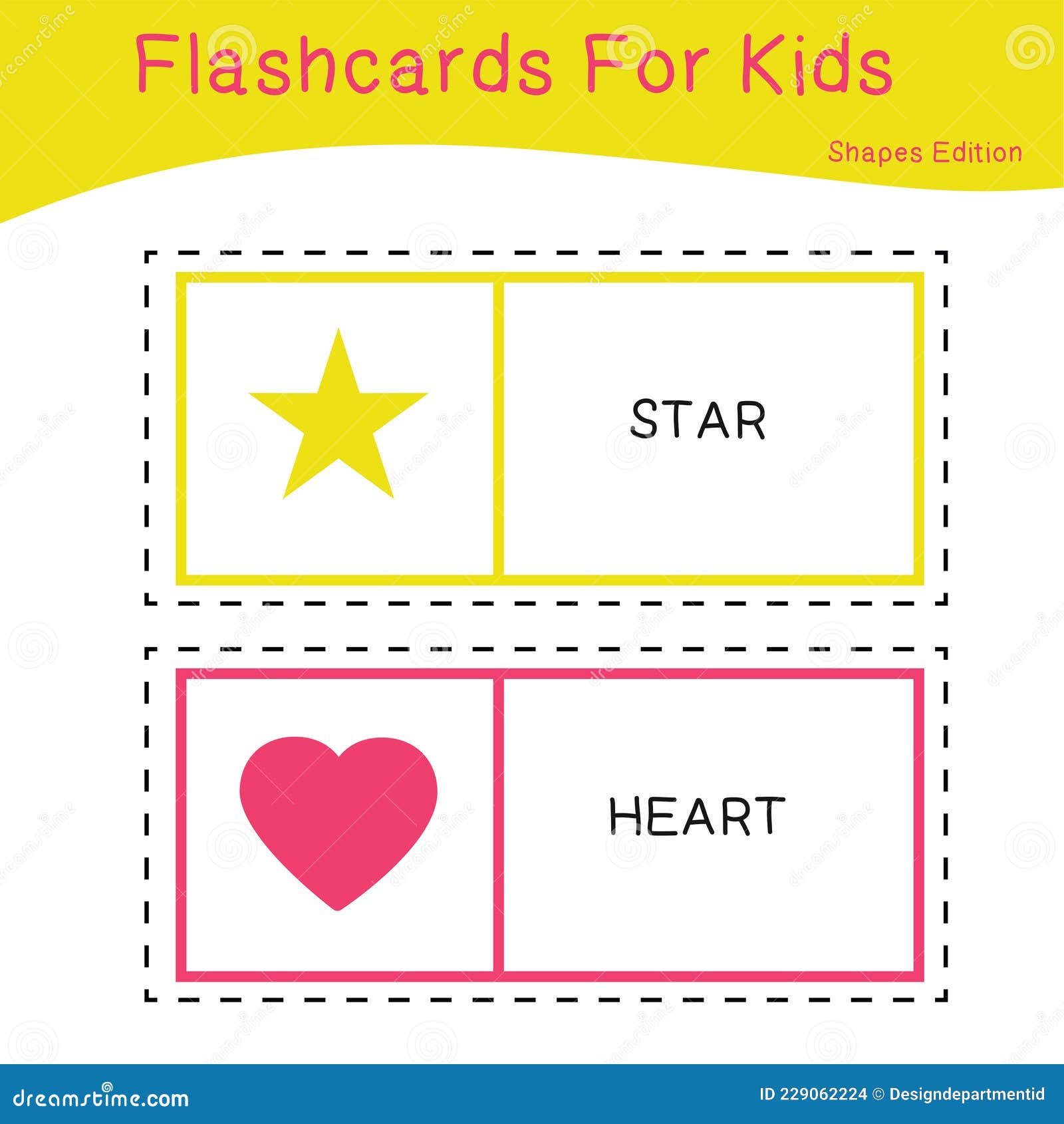Vector Set Of Flashcards For Kids With Cute Animal Themes ...