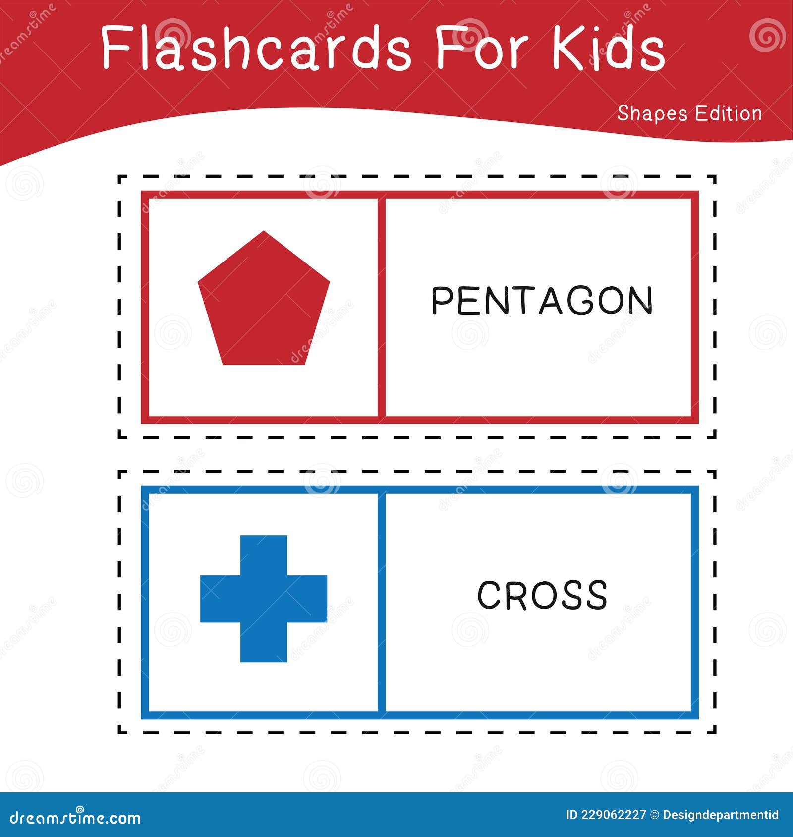 Vector Set of Shapes Flashcards Stock Vector - Illustration of shape ...