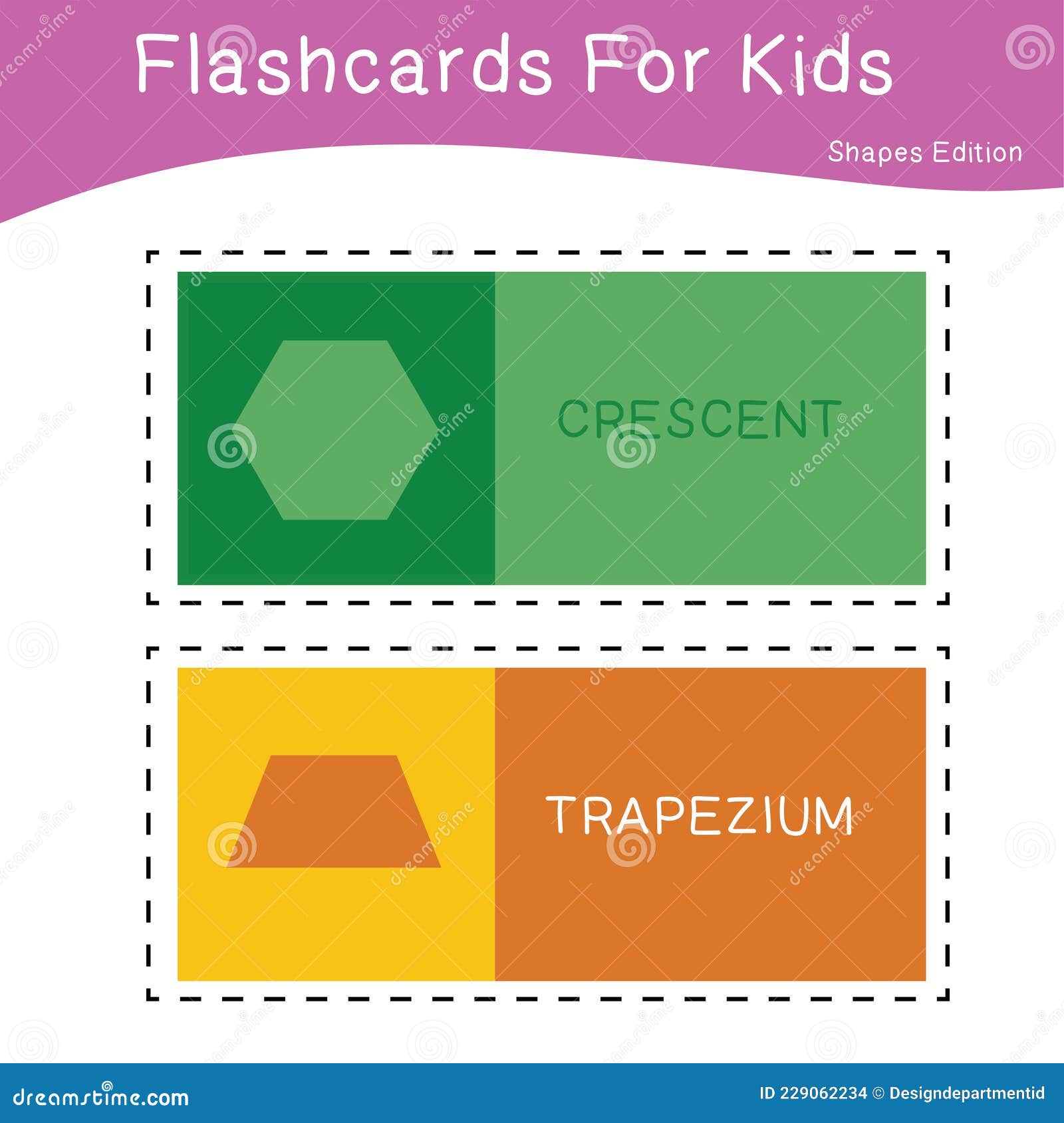 Vector Set of Shapes Flashcards Stock Vector - Illustration of shape ...