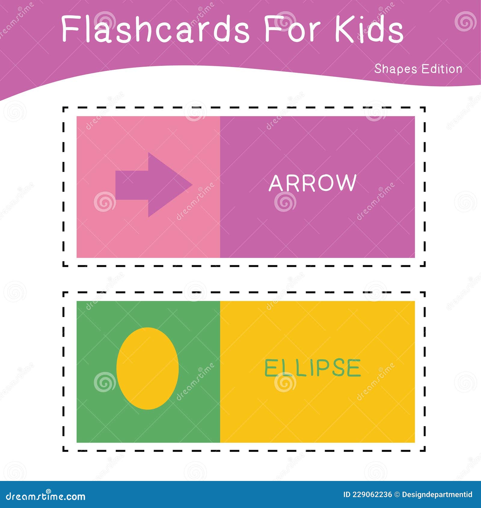 Vector Set Of Flashcards For Kids With Cute Animal Themes ...