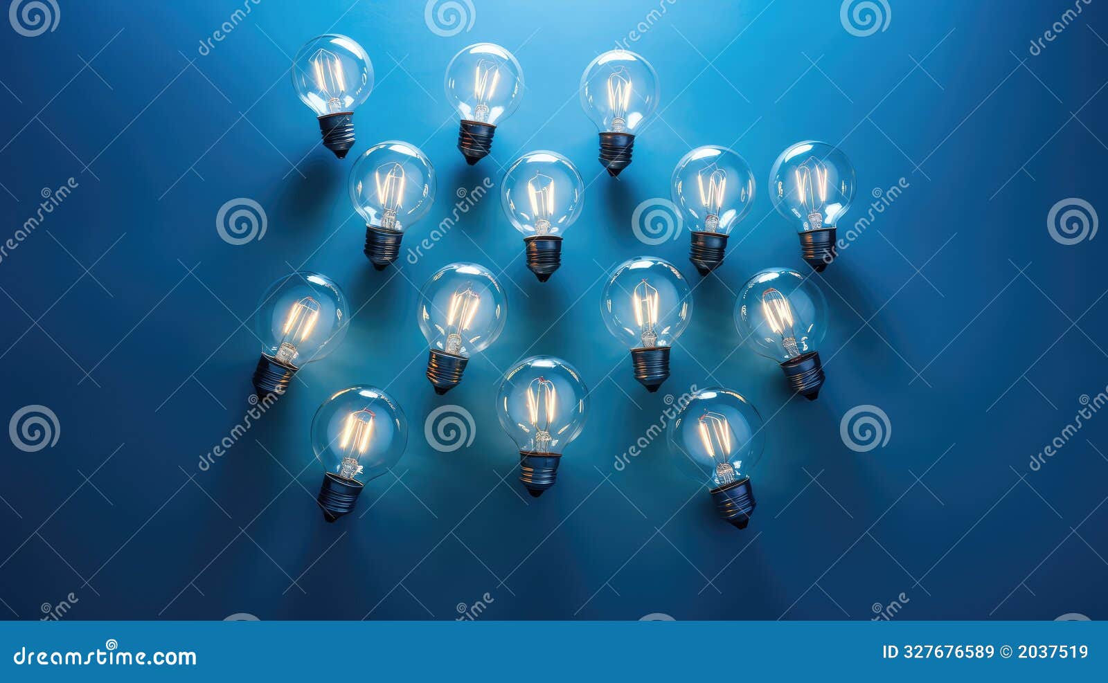 Shapes Light Bulb on Blue Background Stock Illustration - Illustration ...