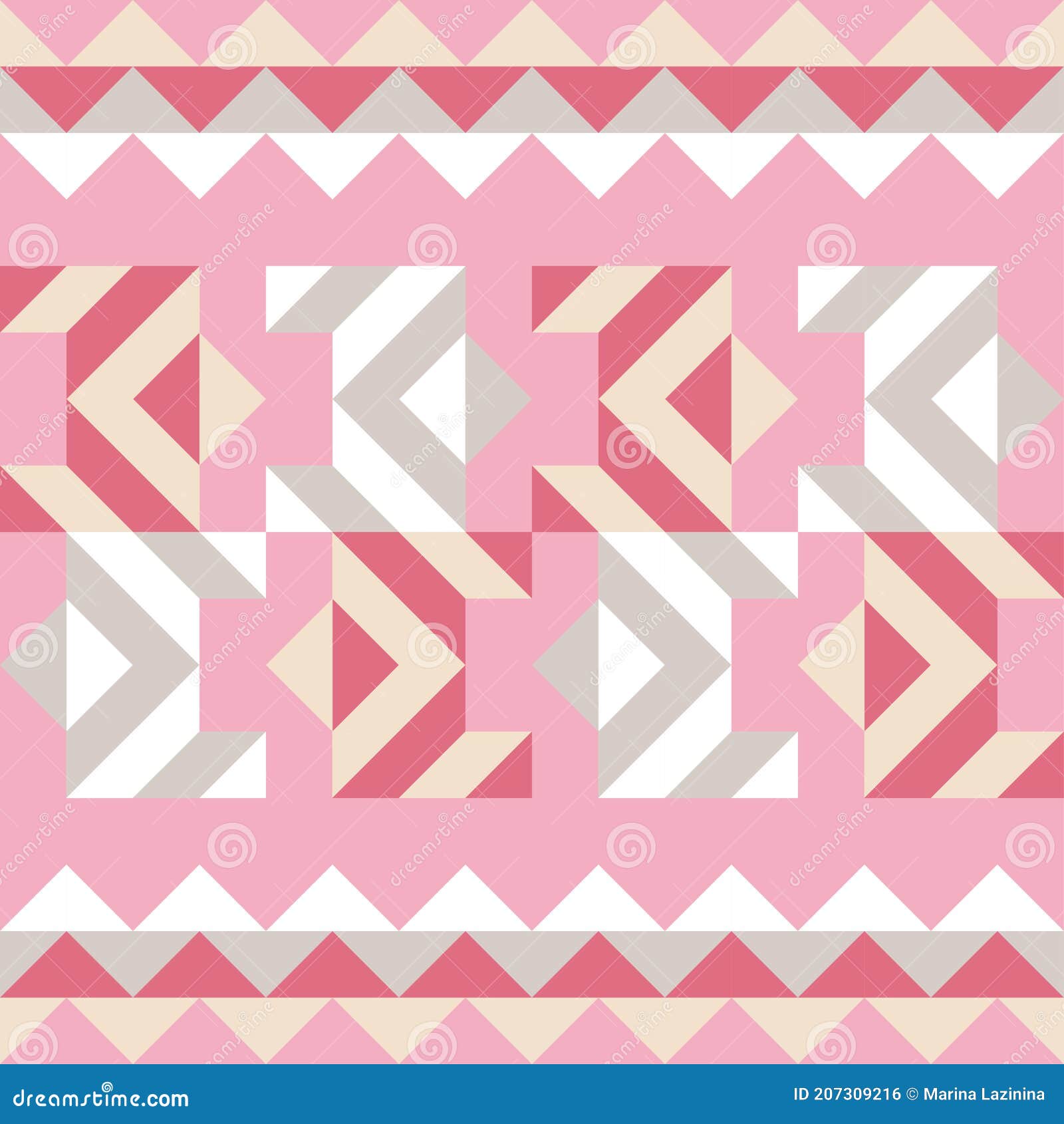 Shapes Made of Triangles. Aztec Elements. Boho Texture. Seamless ...