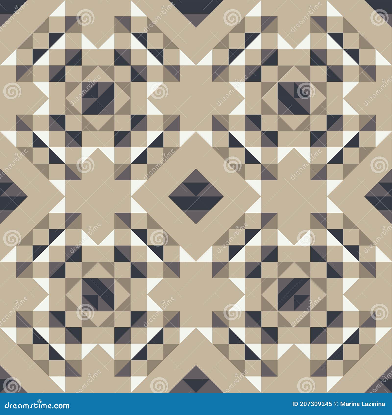 Shapes Made of Triangles. Aztec Elements. Boho Texture. Seamless ...