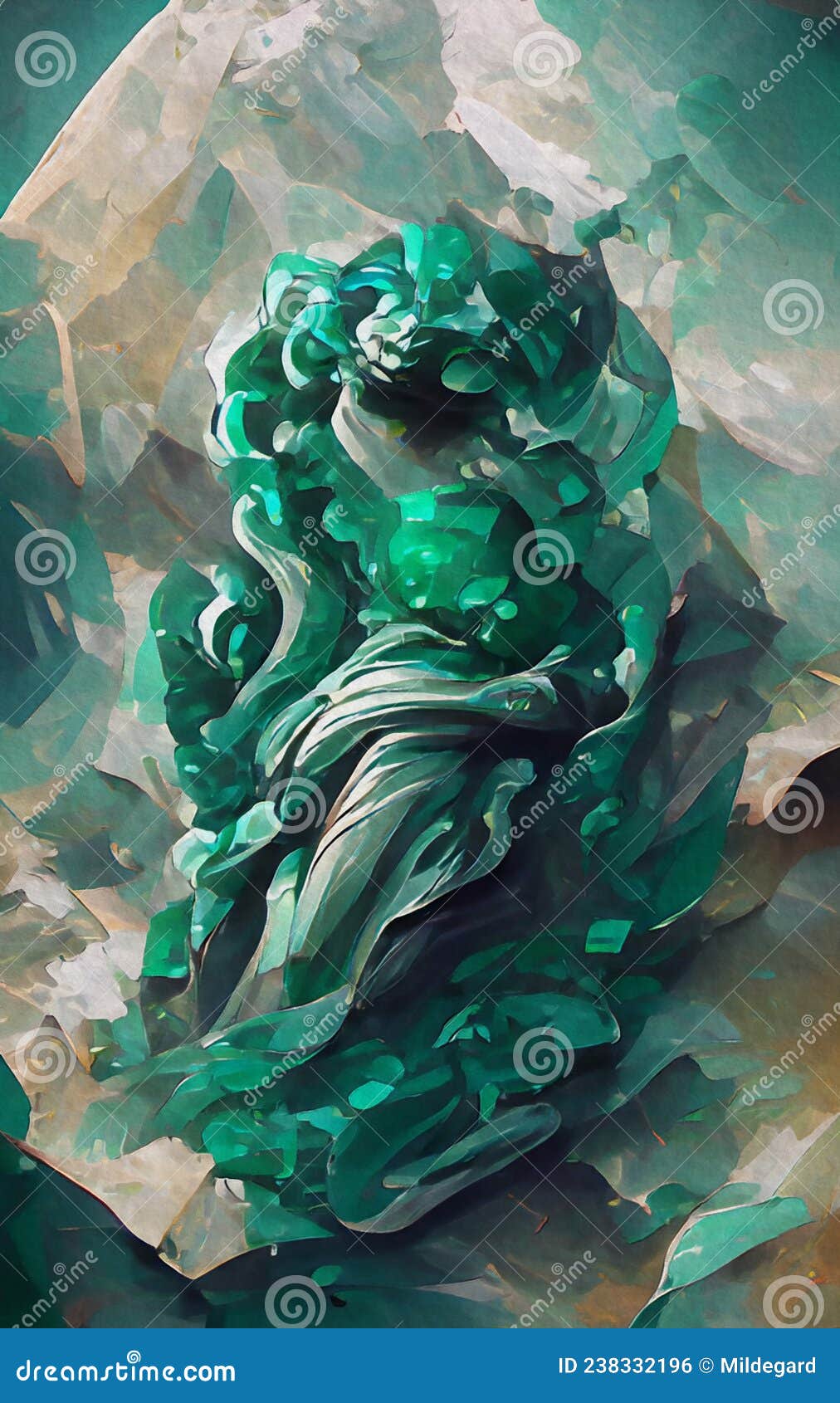 Shapes of Malachite - Abstract Digital Art Stock Illustration ...