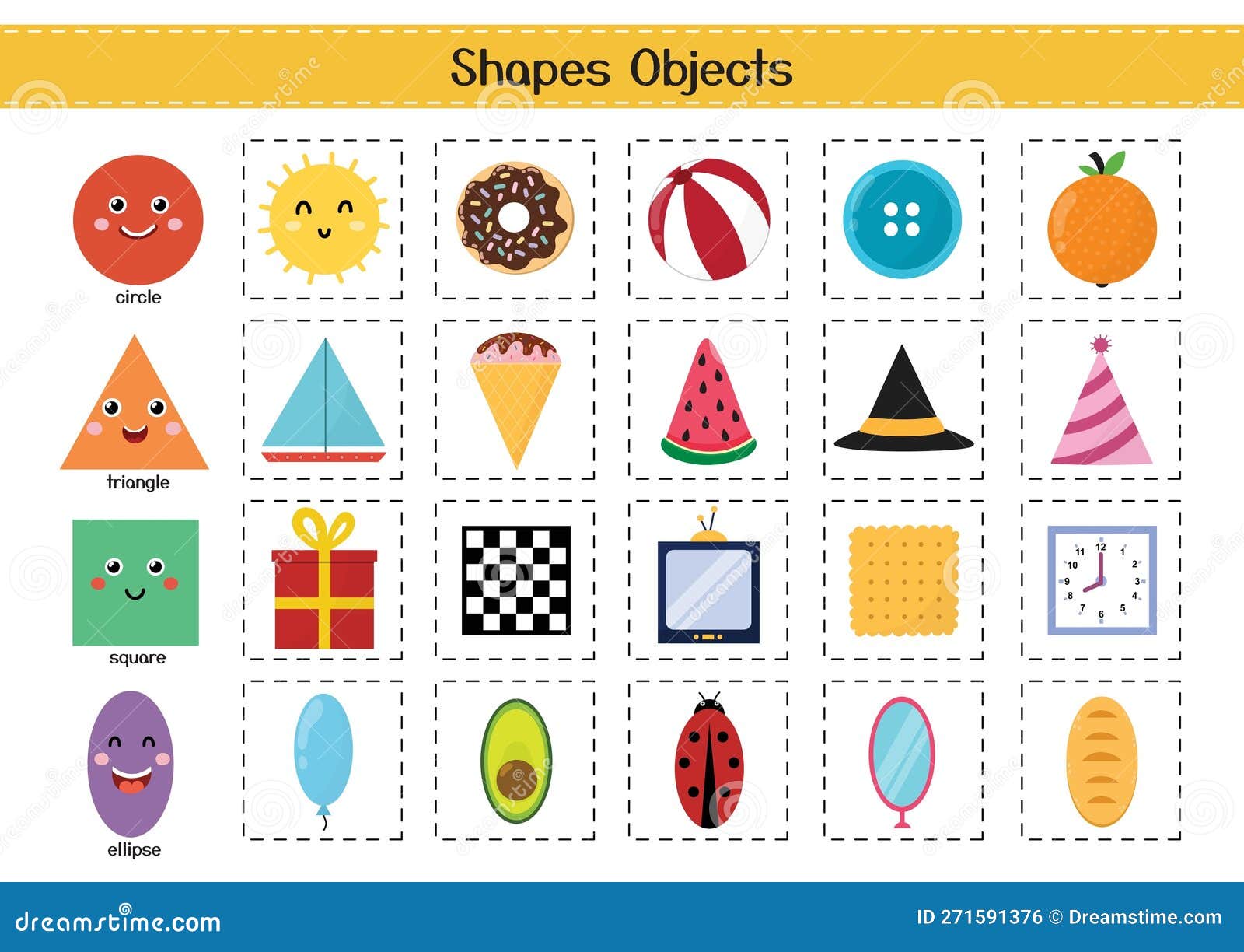 Shapes Objects Set for Kids. Basic Geometric Shapes Elements Collection ...