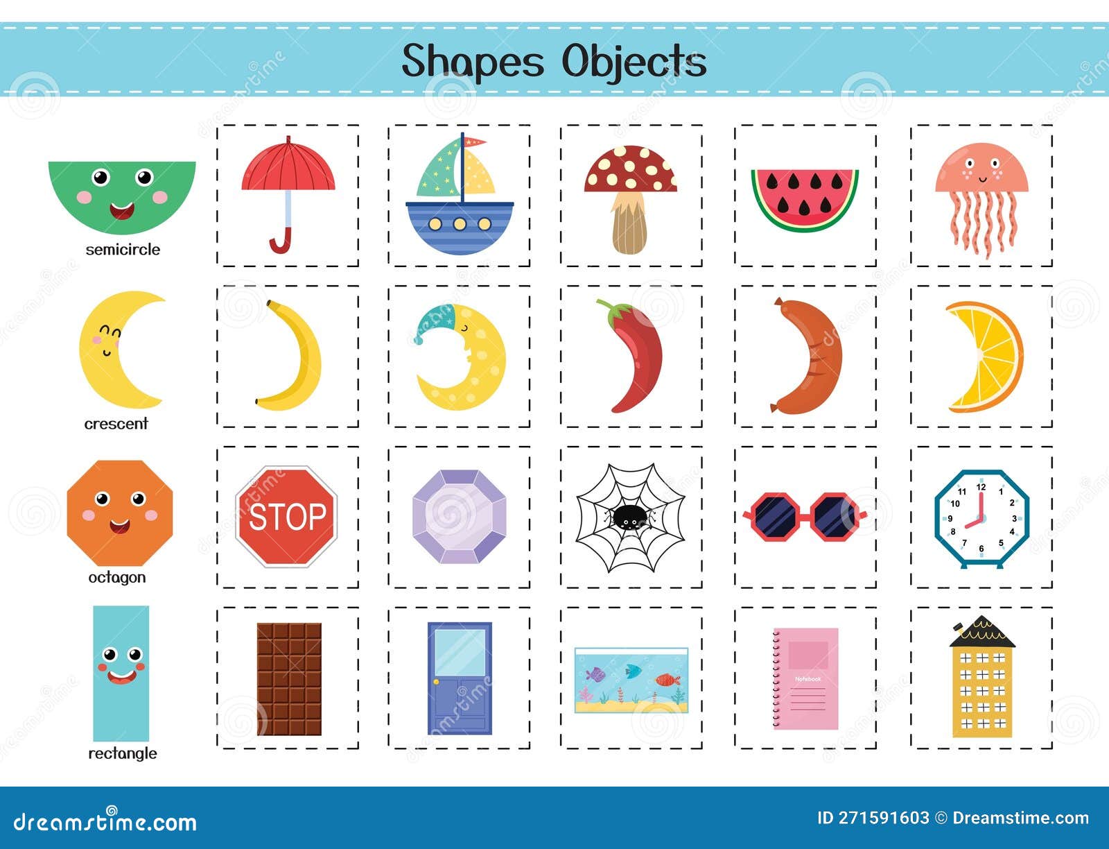 Shapes Objects Set for Kids. Basic Geometric Shapes Elements Collection ...