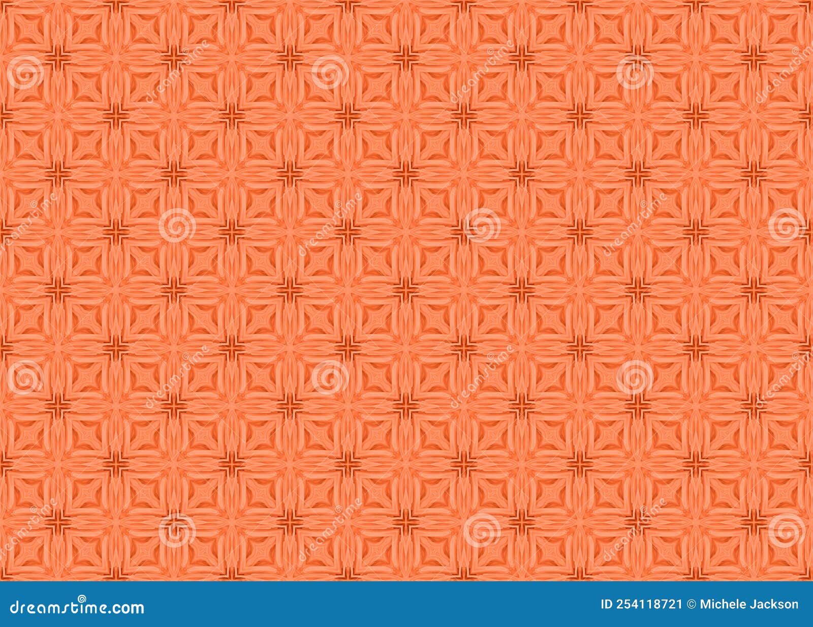 Shapes in Orange Monotone Seamless Repeat Pattern Illustration Stock ...