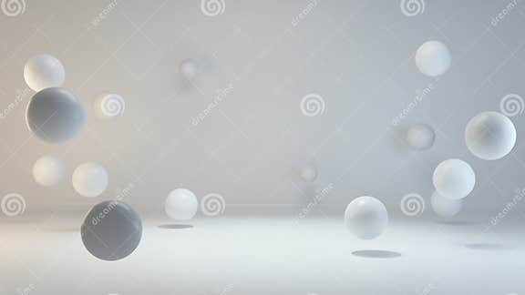 Shapes and White Studio Light Concept 3D Rendering Stock Illustration ...
