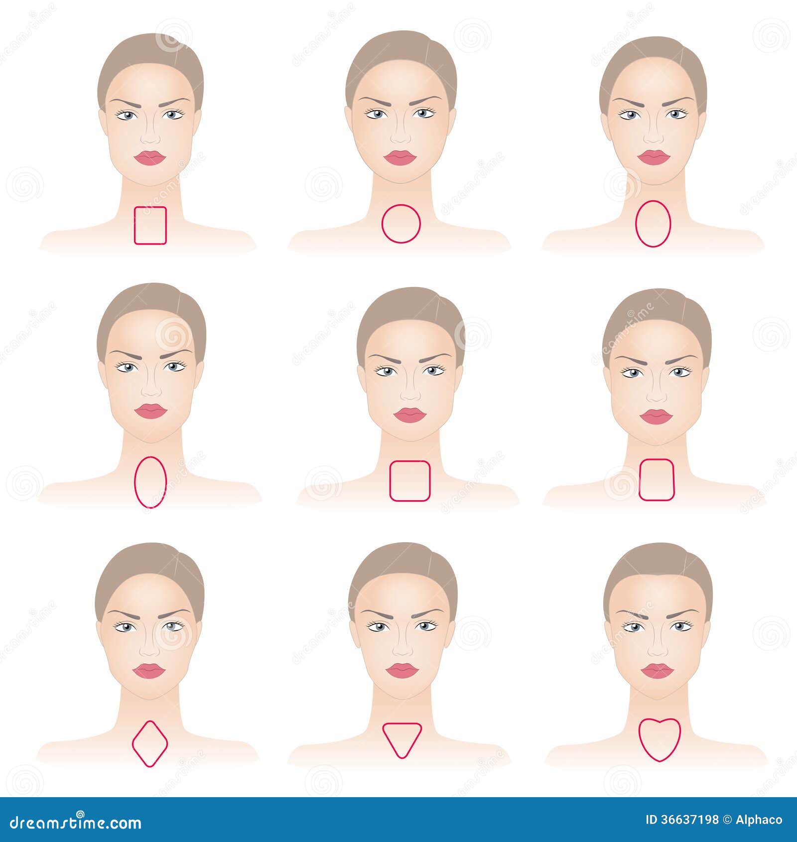 Shapes Of Woman Face With Lines Vector Illustration | CartoonDealer.com ...