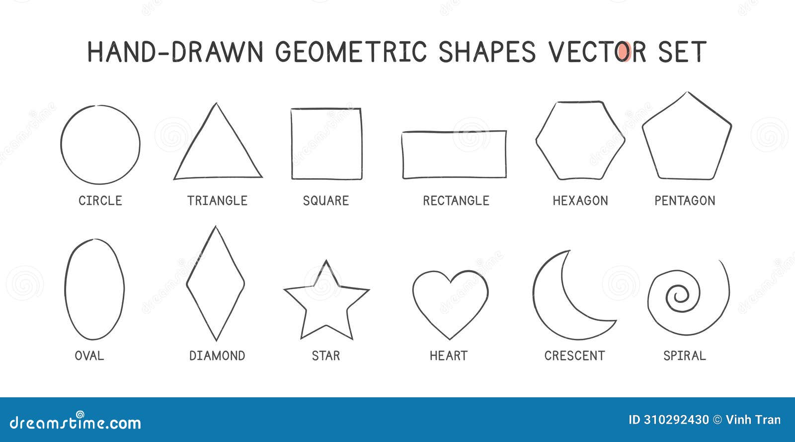 Simple Geometric Shapes Hand-drawn Style Vector Design. Circle ...