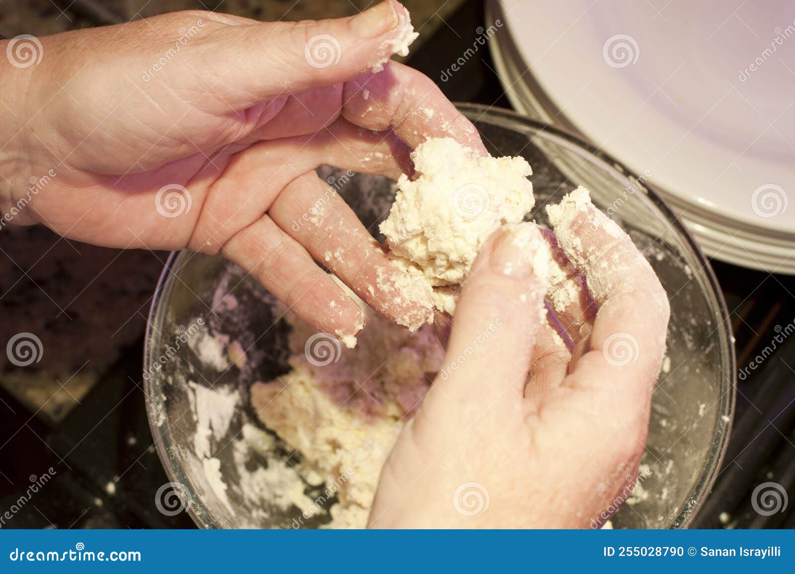 Shaping Course Dough into Dumplings Stock Photo - Image of preparation ...