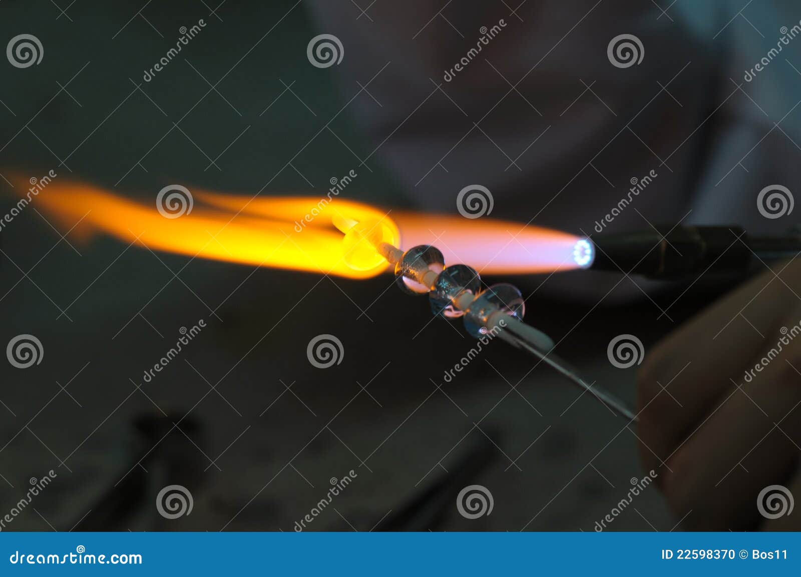 Shaping glass in fire stock photo. Image of flame, form - 22598370
