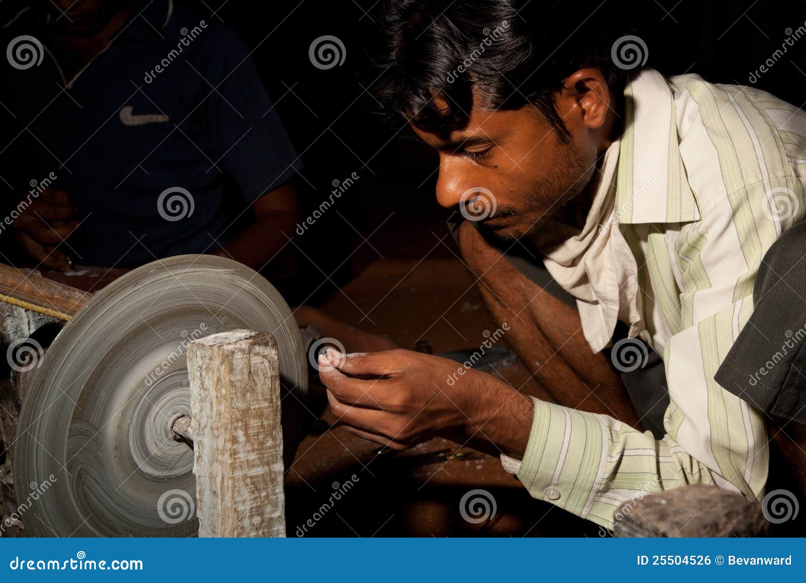 Shaping Semi-precious Stone for Inlay To Marble Editorial Photo - Image ...