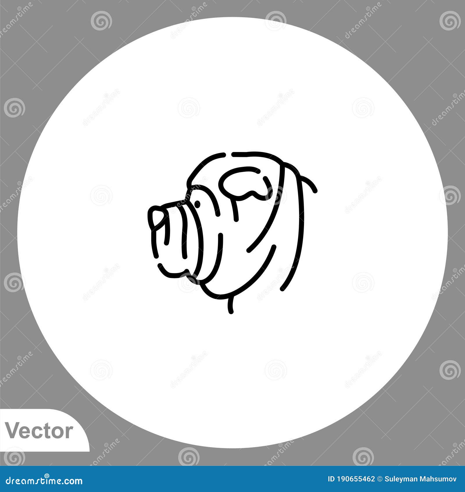 Shar Pei Vector Icon Sign Symbol Stock Vector - Illustration of canine ...