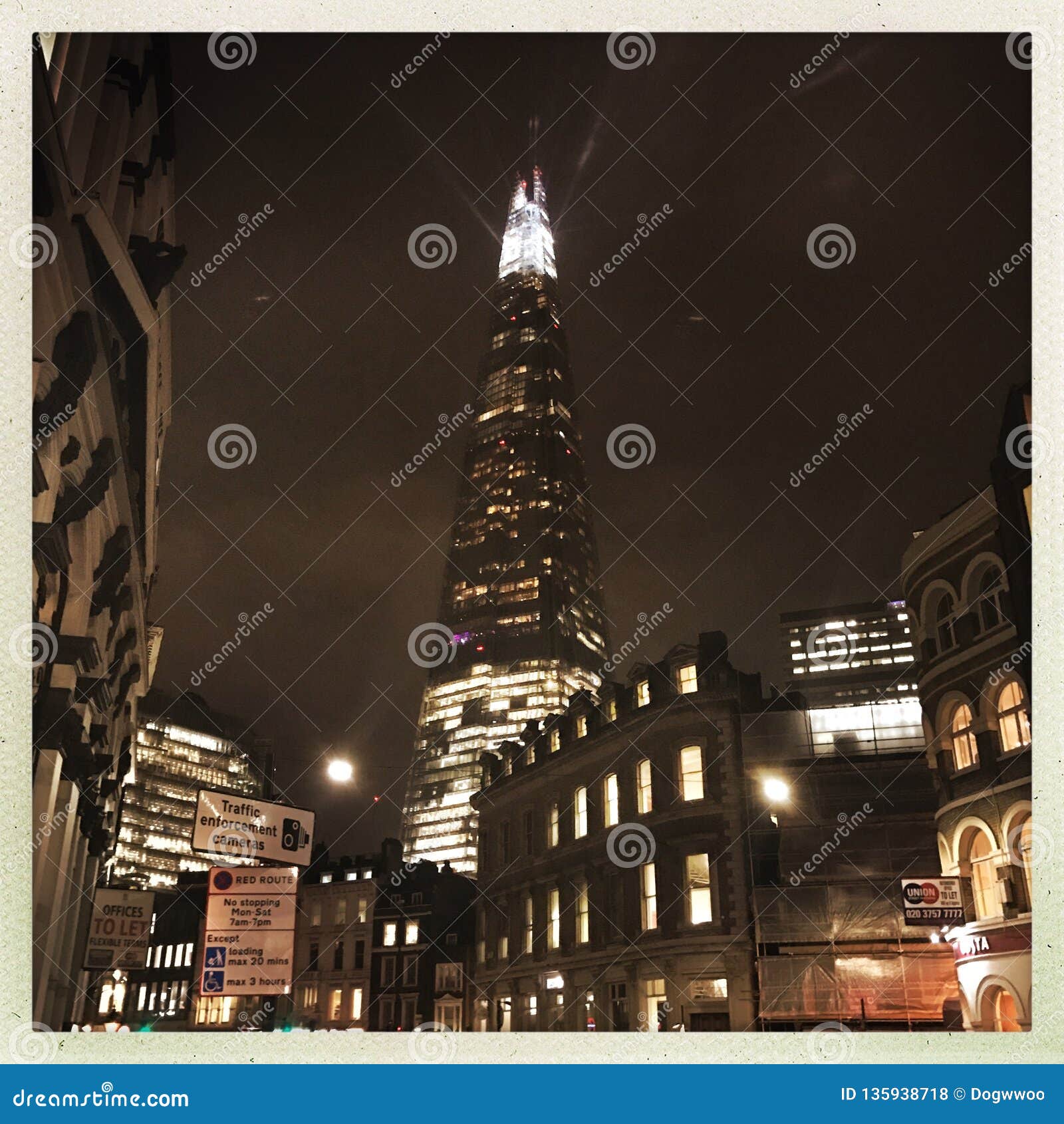 The Shard London and Light Show. Editorial Stock Photo - Image of ...