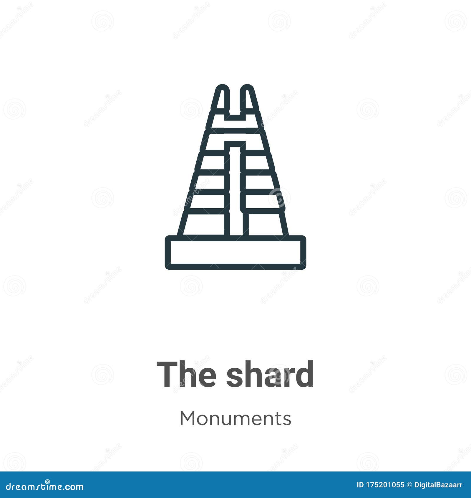 The Shard Outline Vector Icon. Thin Line Black the Shard Icon, Flat ...