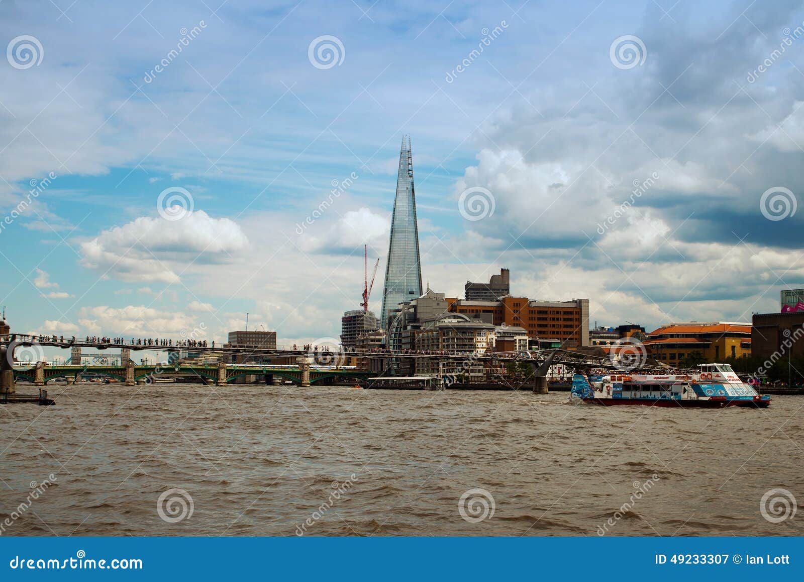 The Shard and the Thames Bus Editorial Photography - Image of crossing ...