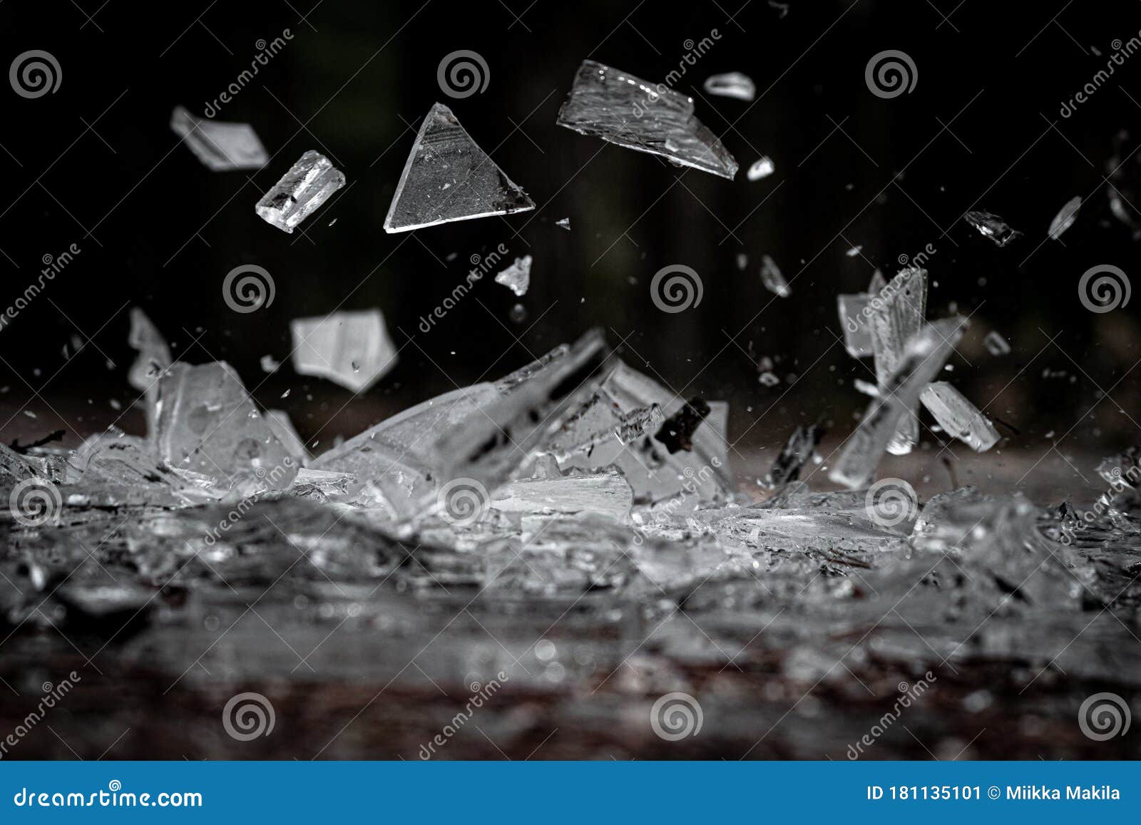 Shards in the Air Causing a Chaos after a Crash Stock Image - Image of ...