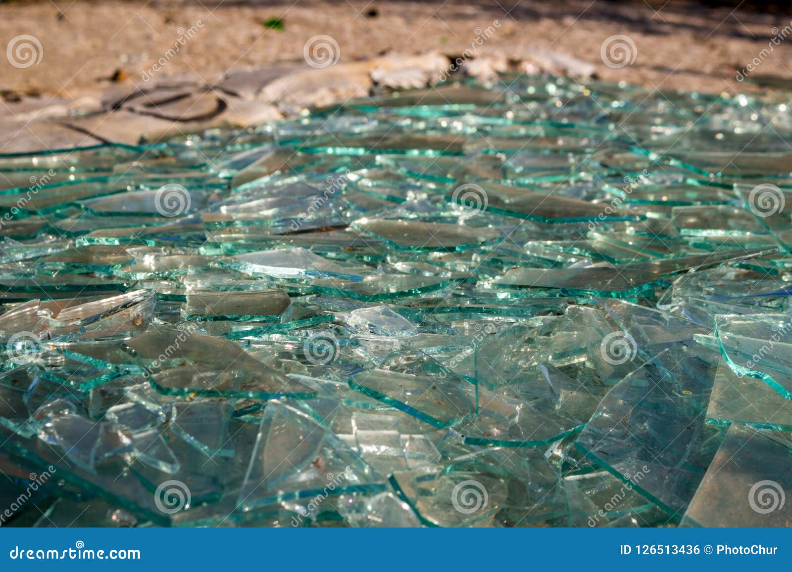 Shards of broken glass stock photo. Image of sharp, broken - 126513436