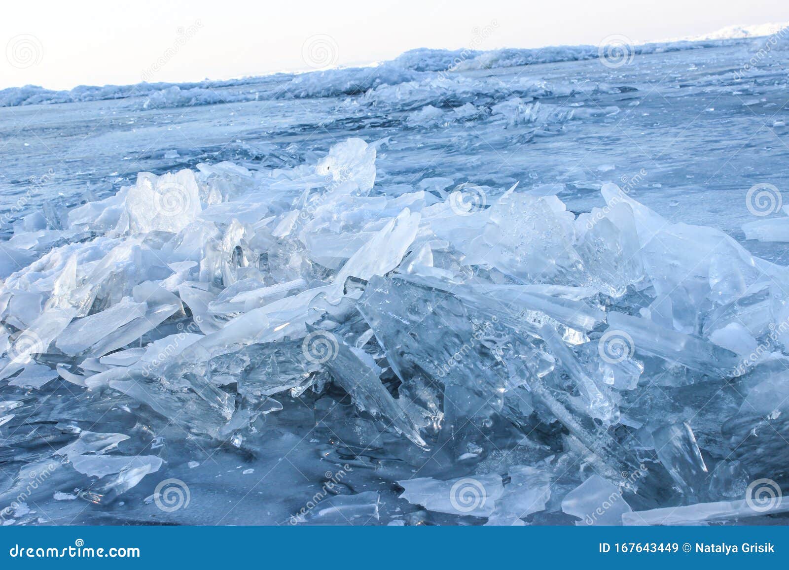 Shards of frozen river ice stock image. Image of reflections - 167643449